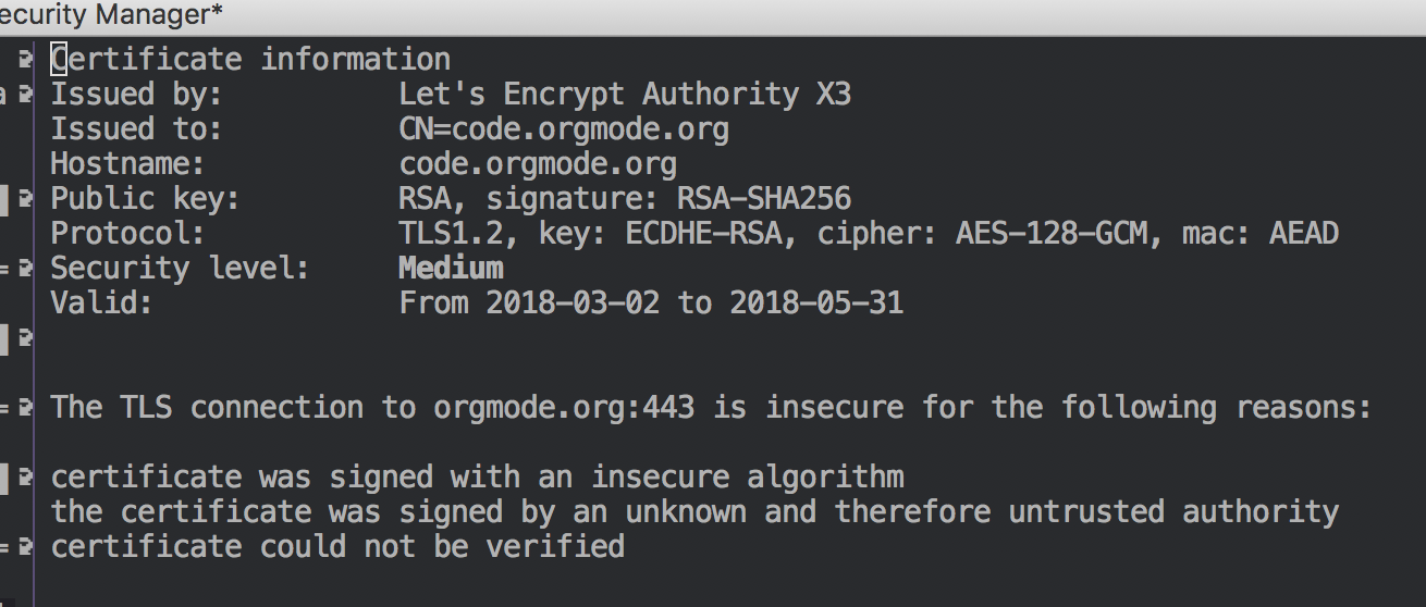 Insecure cert warning · Issue #10587 · syl20bnr/spacemacs · GitHub