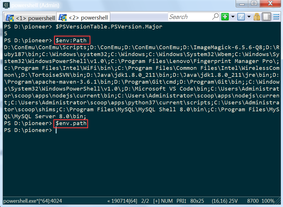 wiki中提到的Windows 查看环境变量命令 $env.Path, 是否应该是 $env:Path？ · Issue #407 · neolee/pilot · GitHub
