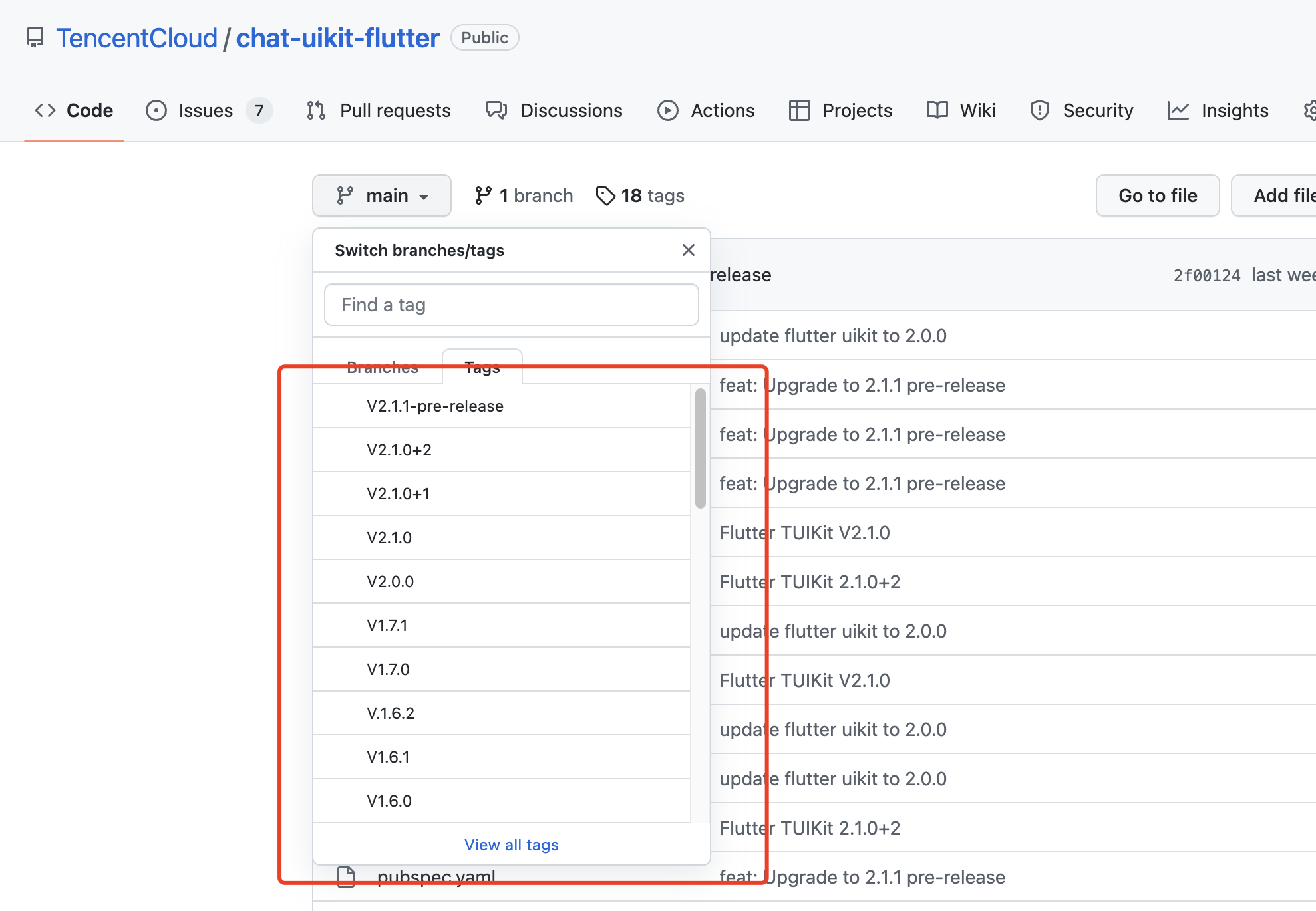 Add version tags · Issue #22 · TencentCloud/chat-uikit-flutter · GitHub Add version tags · Issue #22 · TencentCloud/chat-uikit-flutter · GitHub