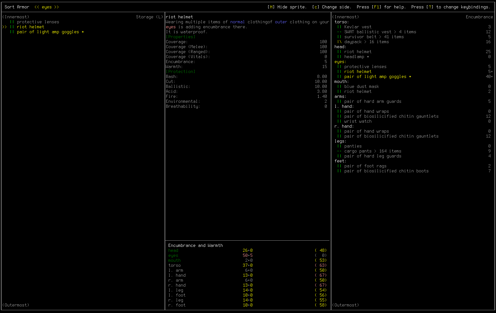 Rigid outer eye/mouth items can be worn alongside helmets if the helmet ...