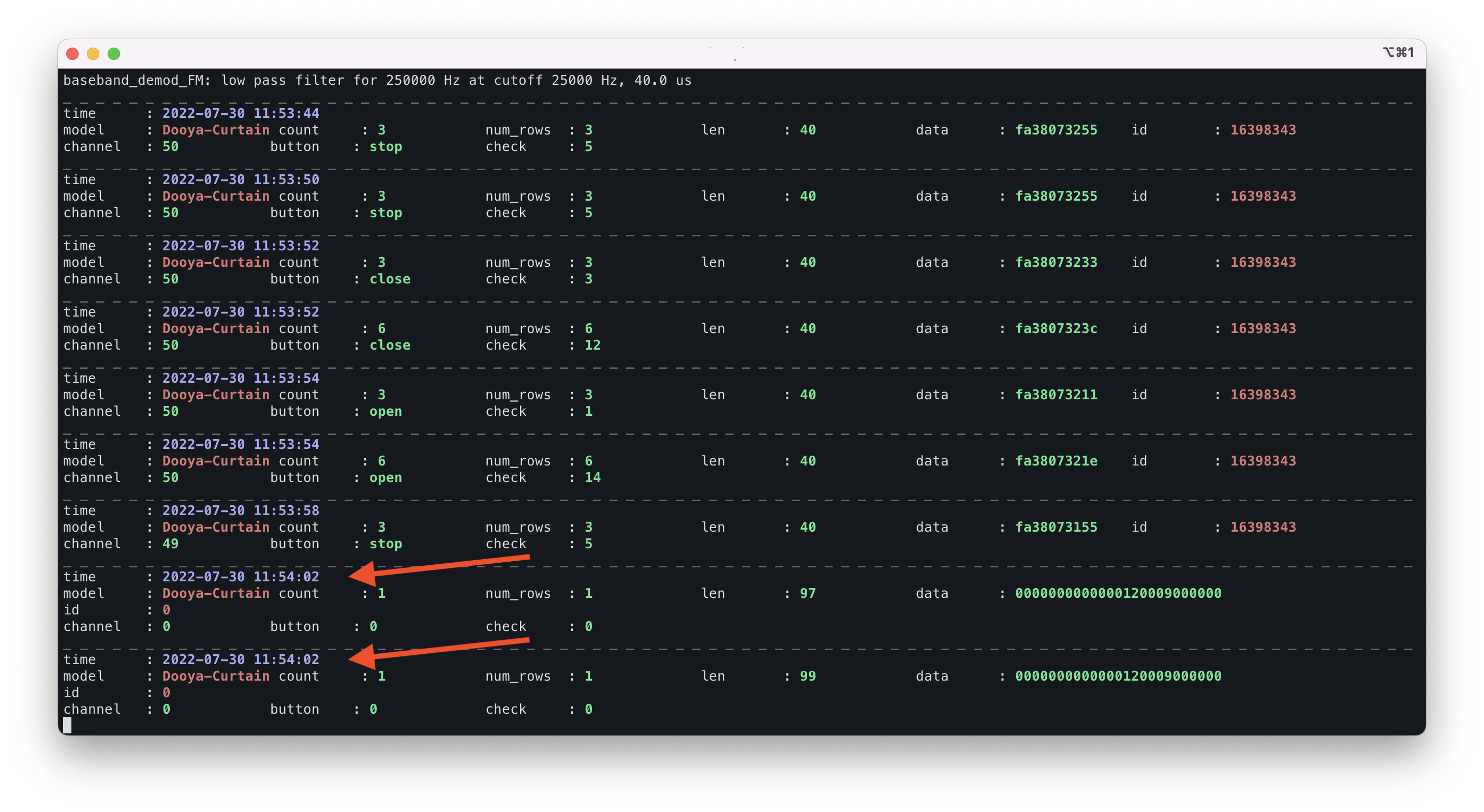 Add Dooya remote protocol · Issue #1545 · merbanan/rtl_433 · GitHub