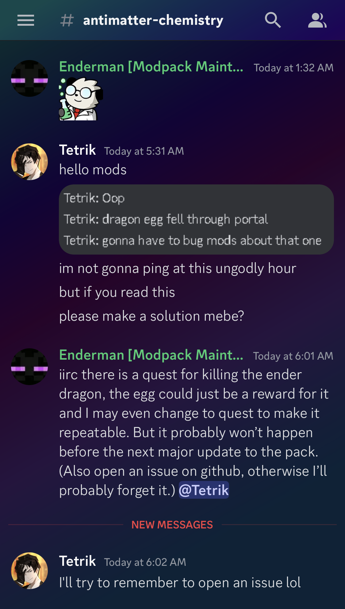 Dragon egg quest reward · Issue #372 · SmashingMods/antimatter-chemistry · GitHub
