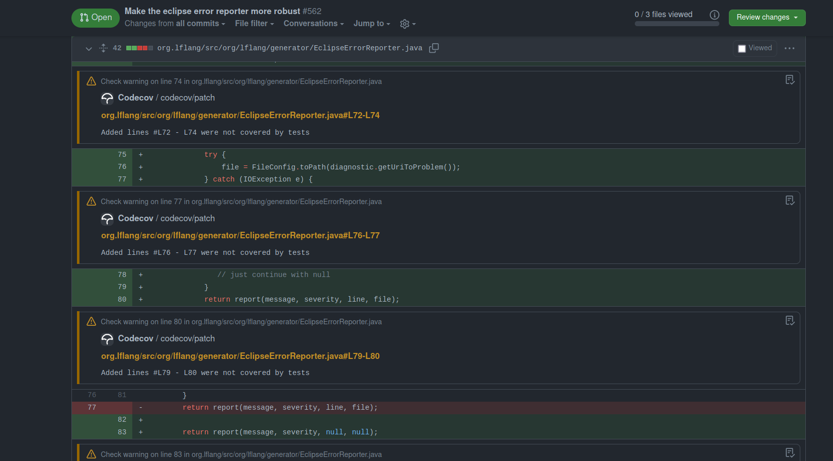 Remove codecov PR annotations · Issue #571 · lf-lang/lingua-franca · GitHub