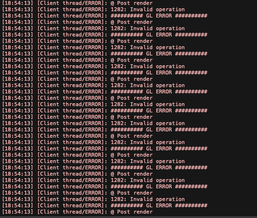 Opengl Post Processing Log Spam When Journeymap S Map Is Not Rendered In Game Apple Silicon