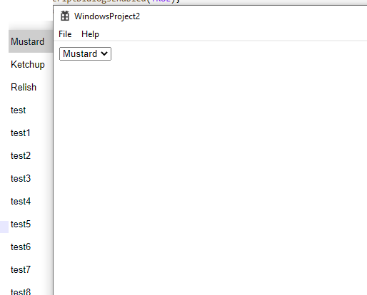 On weview2 with an application in TOP MOST, a select in html is ...