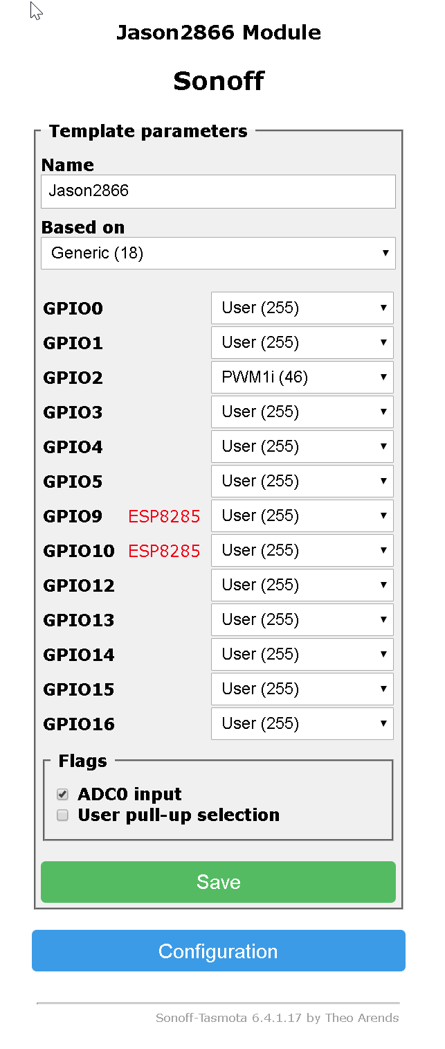 Custom Template and WebUI GPIO display · Issue #5222 · arendst/Tasmota · GitHub
