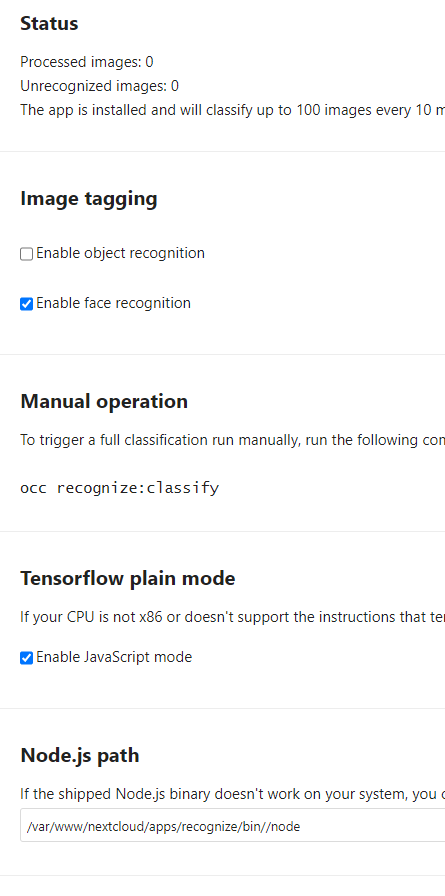 [OOM] 1.6.10: Classifier process output: · Issue #75 · nextcloud/recognize · GitHub
