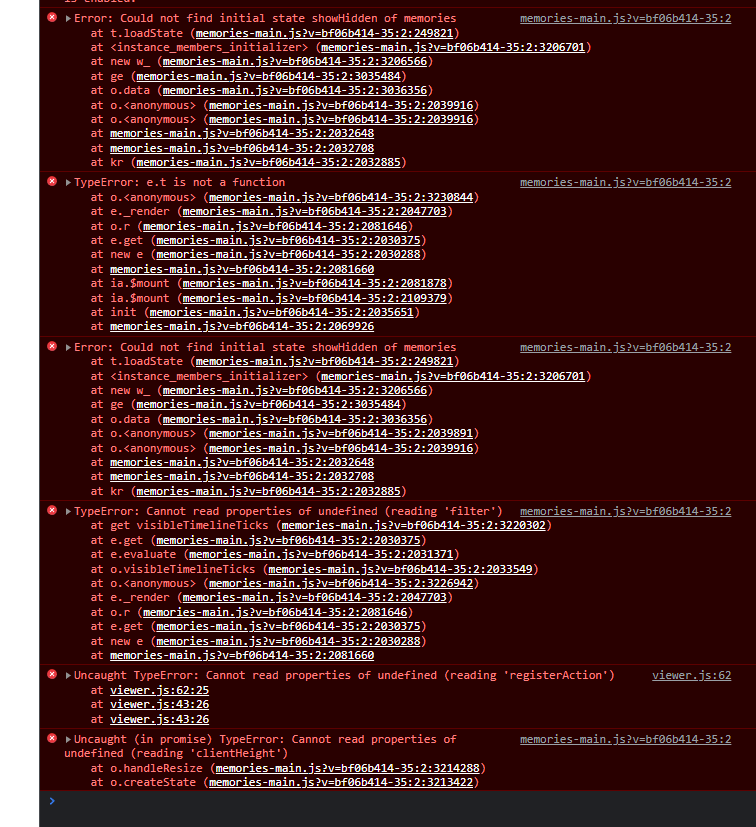 2.0.0: White screen on loading · Issue #55 · pulsejet/memories · GitHub