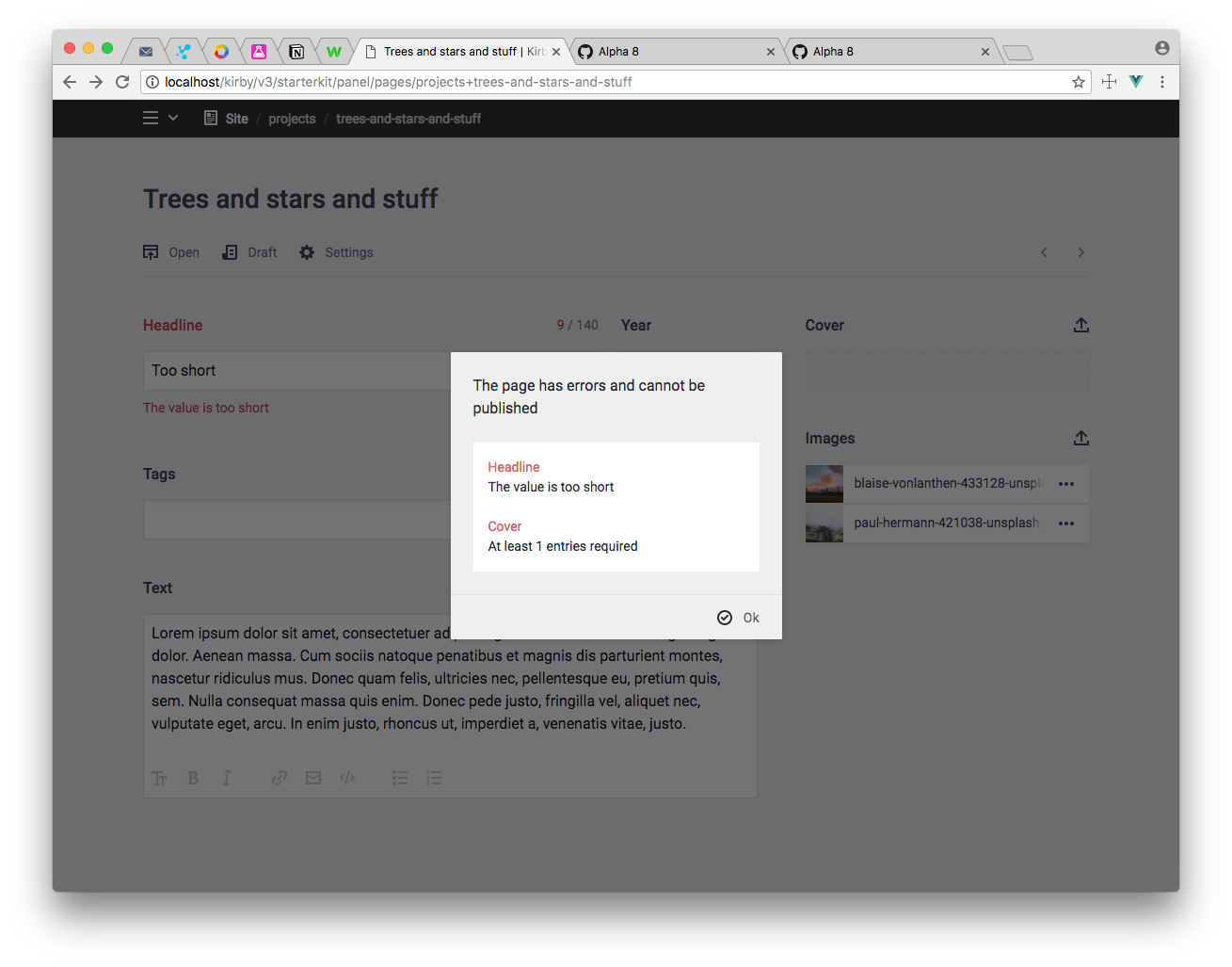 Panel Pagesection Publication Error List Which Errors · Issue 348 · Getkirbykirby · Github 9538
