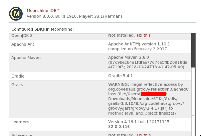 Error Reporting Grails Version in About Page · Issue #818 · Moonshine-IDE/Moonshine-IDE · GitHub