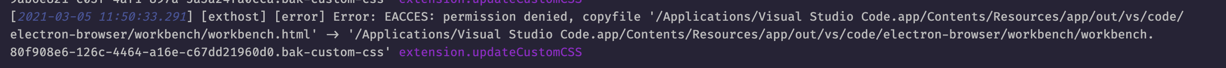 Running Reload Results In An Error V1 54 1 · Issue 136 · Be5invis Vscode Custom Css · Github