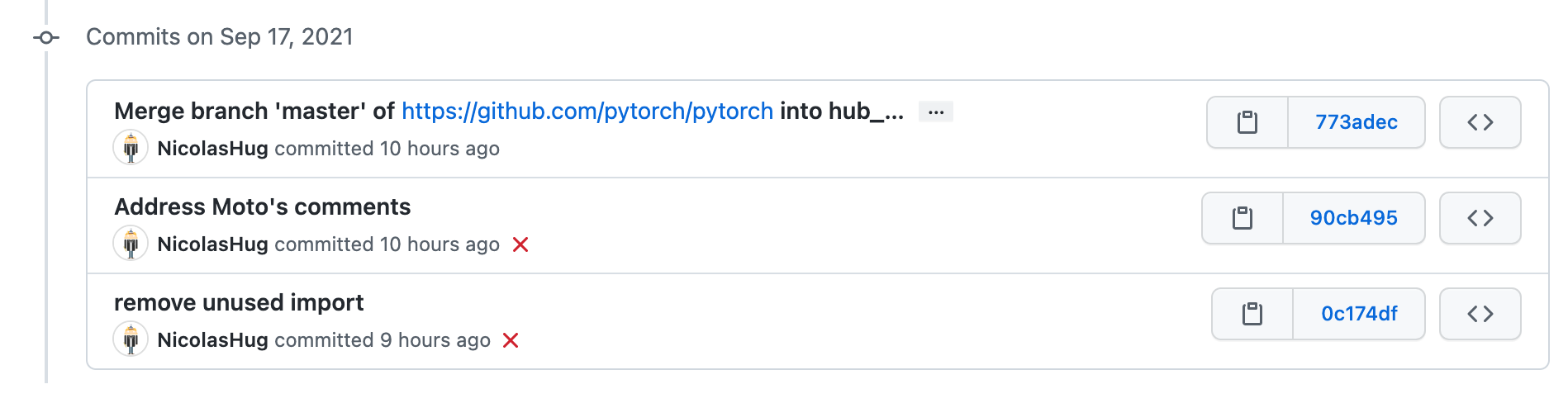 Links to PR CI runs on each commit missing from recent PR · Issue #65246 · pytorch/pytorch · GitHub