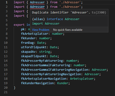 Customize code using Handlebars adds multiple imports (TypeScript ...