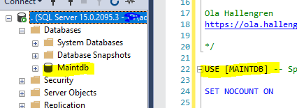 Update-DbaMaintenanceSolution -database is case sensitive · Issue #8598 · dataplat/dbatools · GitHub