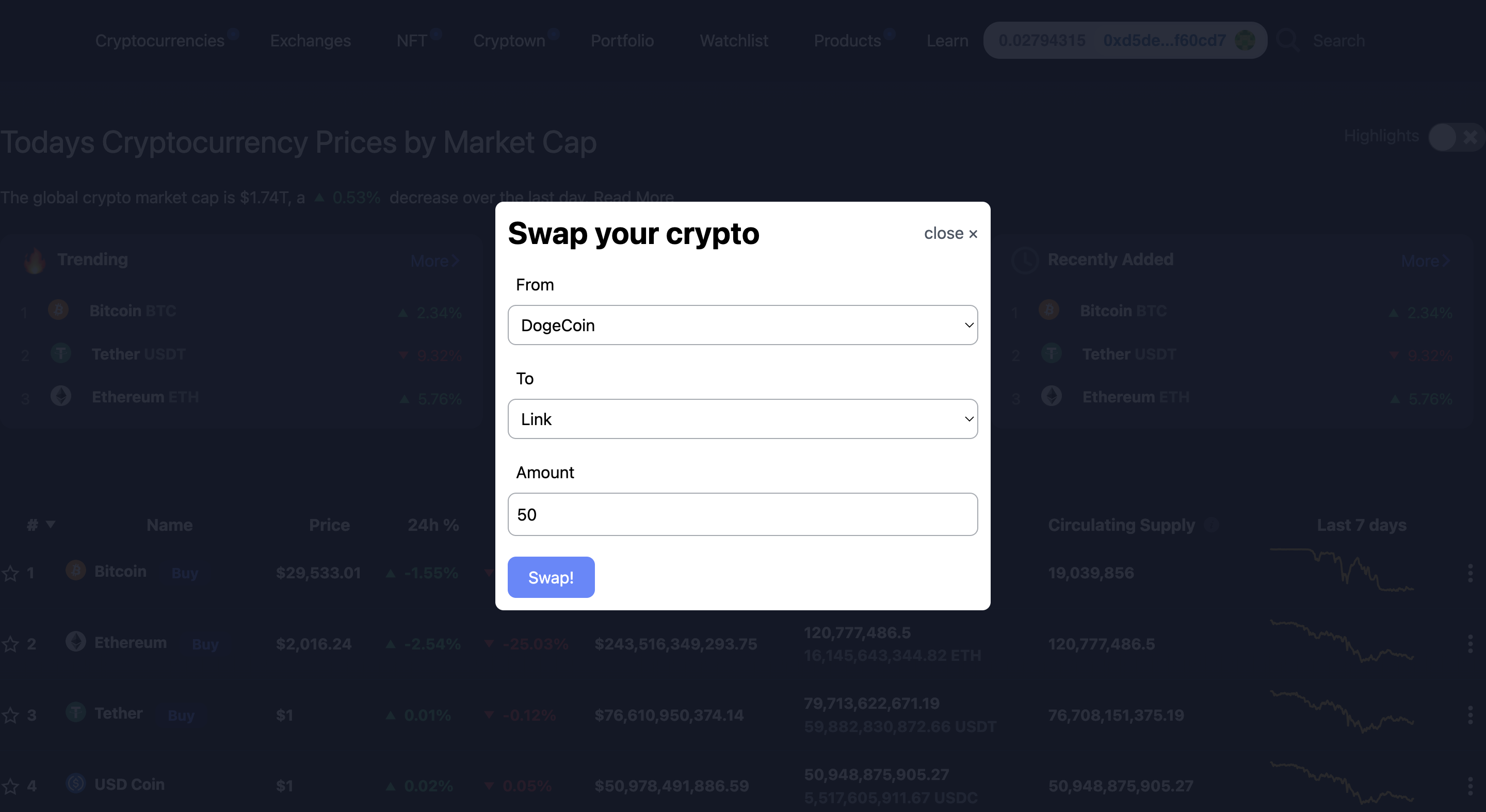 GitHub - bonino97/CoinMarketCapClone: CoinMarket Clone with some ...