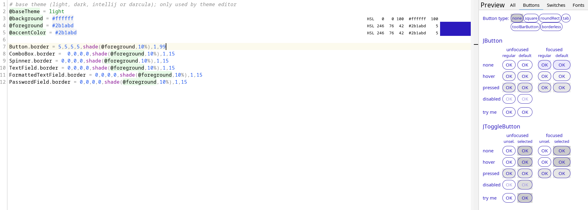 Button rounded border · Issue #559 · JFormDesigner/FlatLaf · GitHub