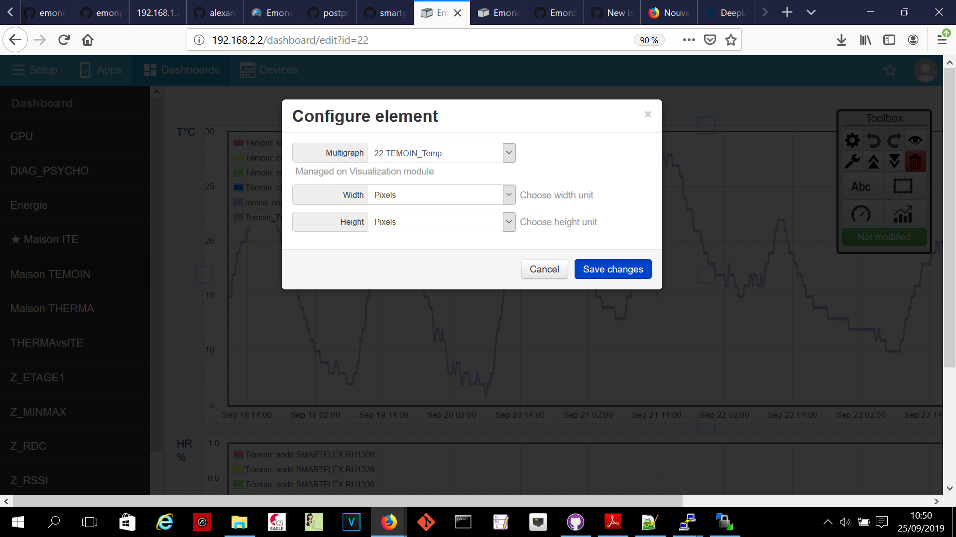 [dashboards restored from backup files coming from old versions] A simple modification of an ...