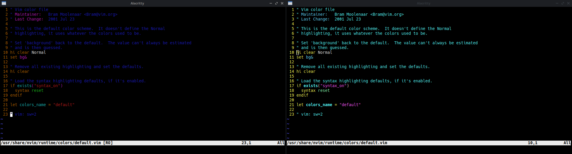 Default colorscheme using bright colours · Issue #9455 · neovim/neovim · GitHub