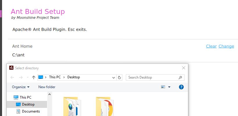 Click on "Change" in path type of settings doesn't open setup location · Issue #56 · Moonshine ...