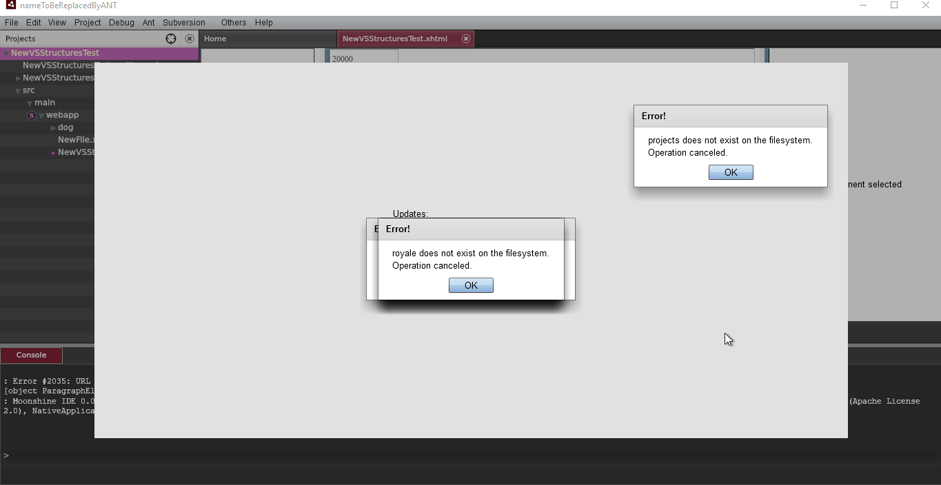 Possible enhancement to notify user when file do not exists anymore · Issue #287 · Moonshine-IDE ...
