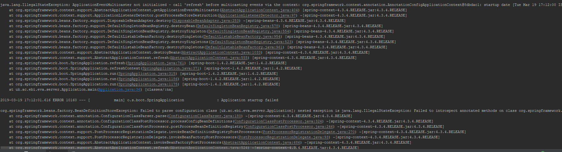 java.lang.IllegalStateException: ApplicationEventMulticaster not initialized error happen when ...