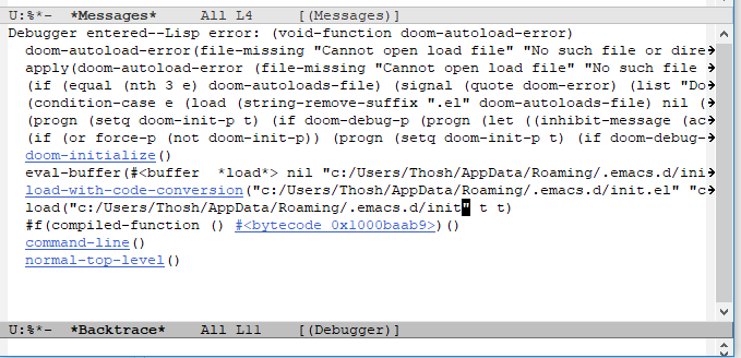 Doom Autoload Error When Running Doom Emacs For The First Time · Issue