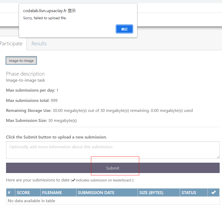 Sorry, failed to upload file · Issue #3136 · codalab/codalab-competitions · GitHub