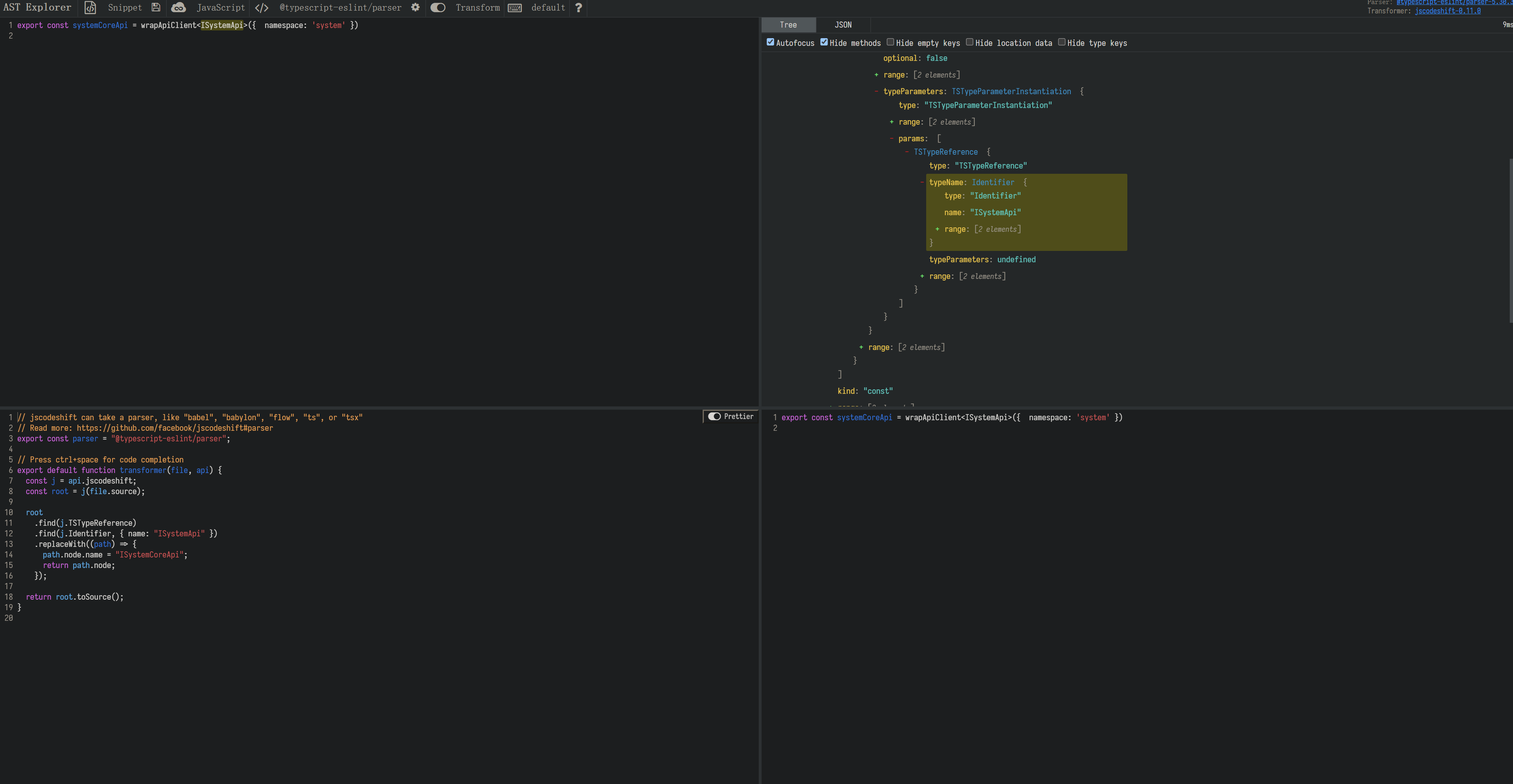 bug?: Using ts parser does not replace correctly · Issue #511 · facebook/jscodeshift · GitHub