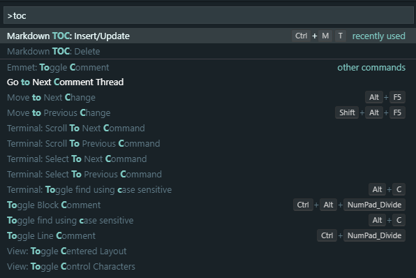 Cant Find The Command To Generate Toc When Vs Code Language Is Chinese