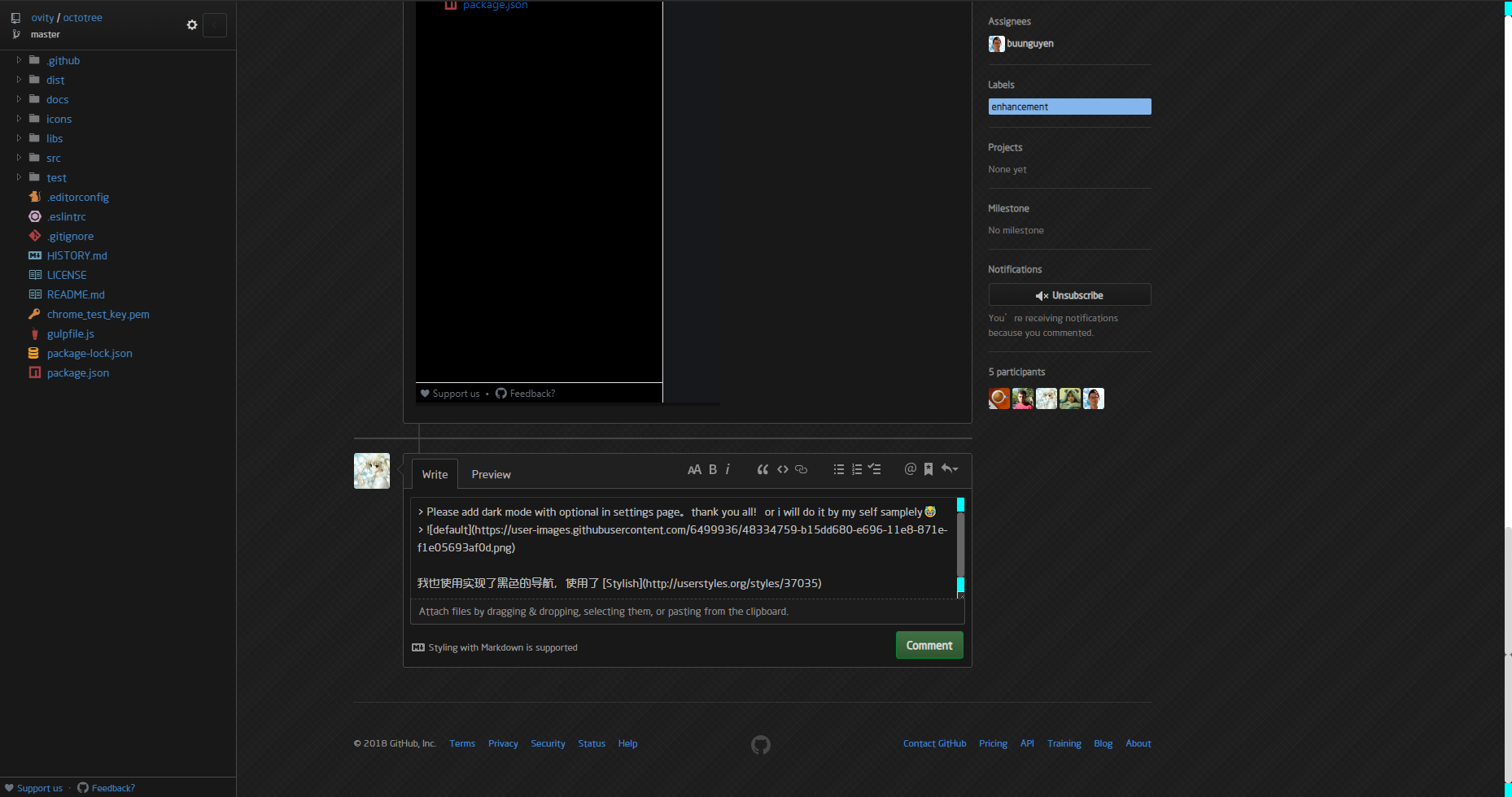 Support dark mode · Issue #503 · ovity/octotree · GitHub