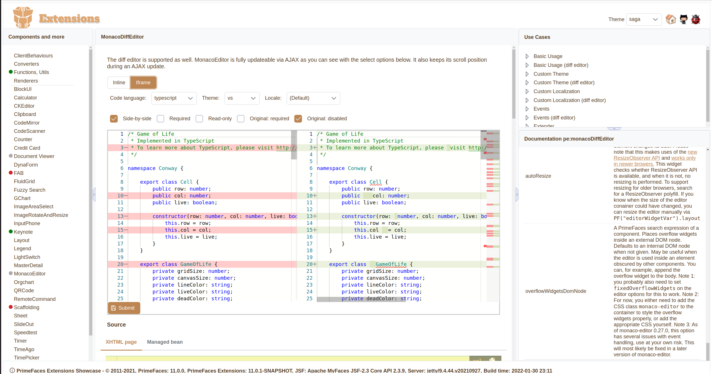 MonacoEditor: Add diff editor · Issue #537 · primefaces-extensions/primefaces-extensions · GitHub