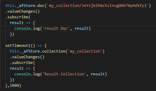 Firestore collection subscription give two results instead one · Issue #1592 · angular ...