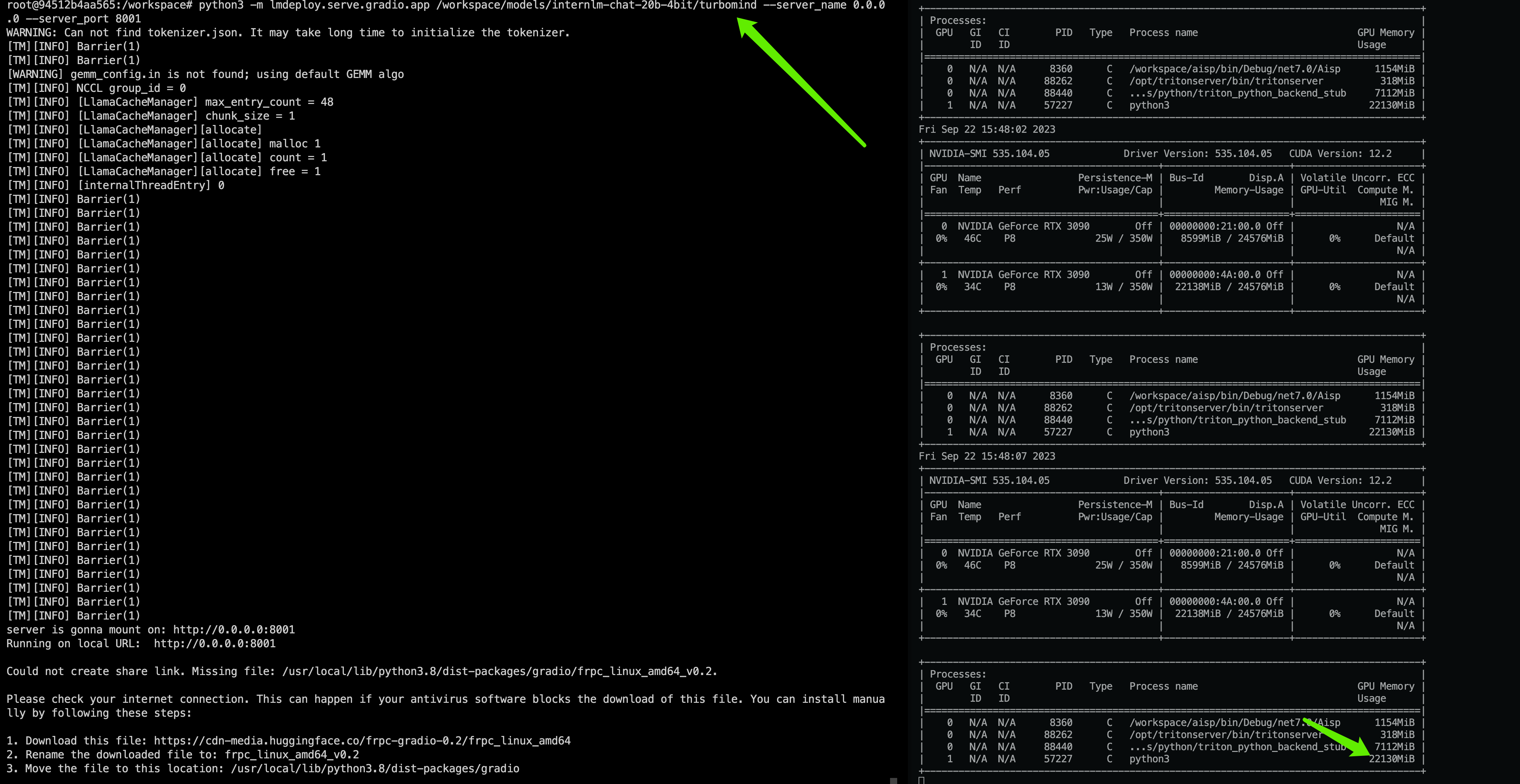 [Bug] 请问20b-int4量化模型用gradio 正常运行显存应占用多少 · Issue #452 · InternLM/lmdeploy · GitHub