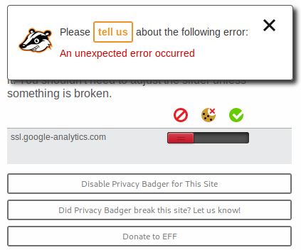 "An unexpected error occurred" in Firefox 71 · Issue #2474 · EFForg/privacybadger · GitHub