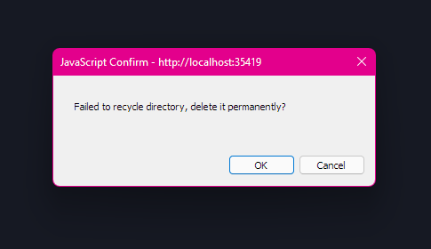 SDK: Deleting a directory with Recycle Bin disabled acts confusingly ...
