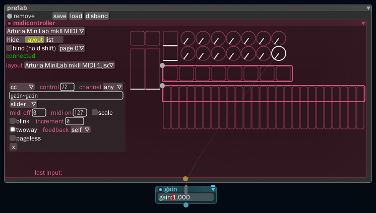 Bug - connections from midi controllers don't save with project when they go outside of a prefab ...