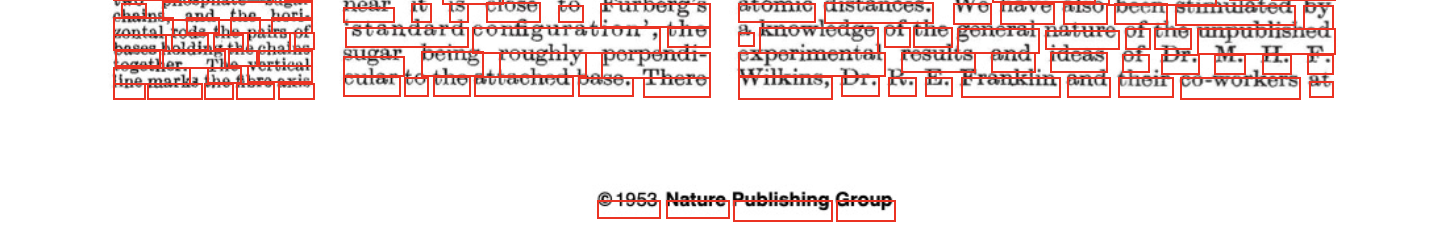 Word bounding boxes are partially vertically misaligned towards the ...