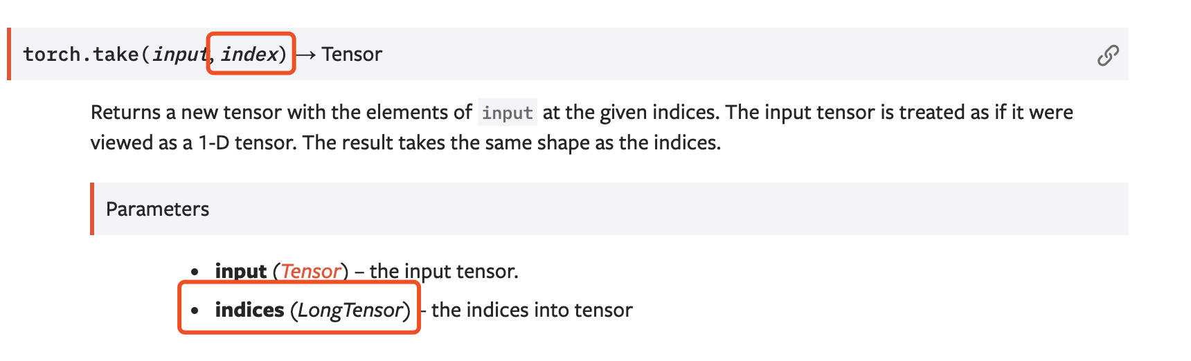 `torch.take` documentation refers `indices` as an argument. · Issue #43495 · pytorch/pytorch ...