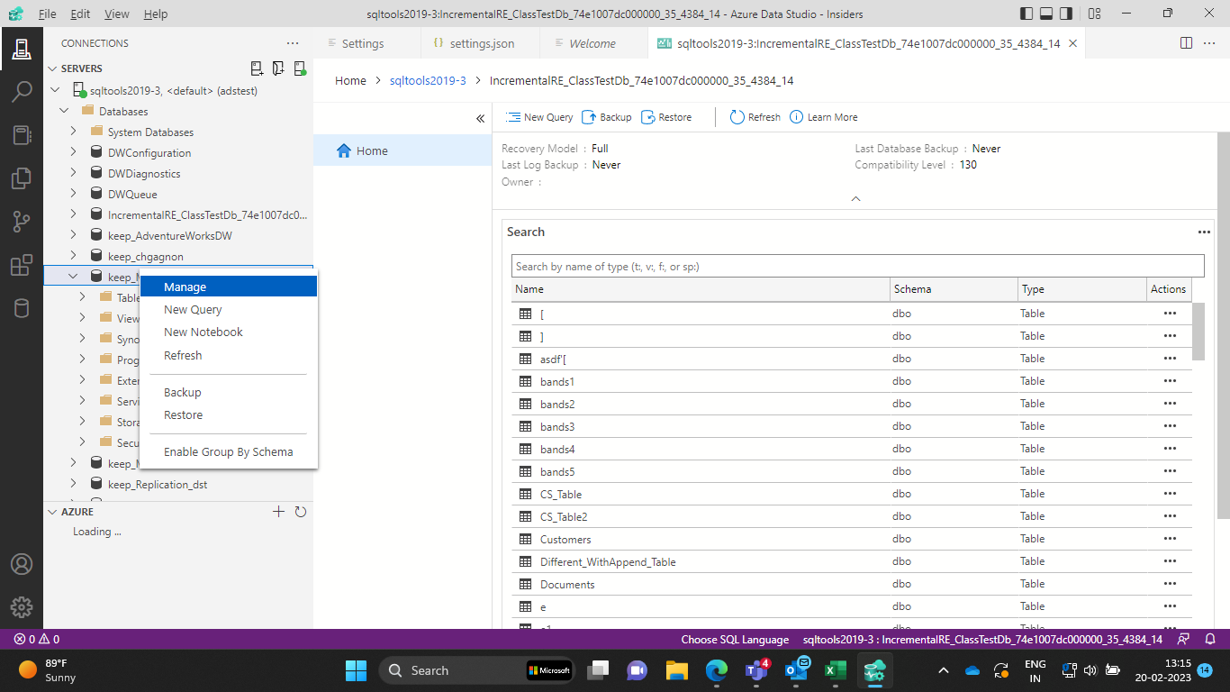 A11y_SQL Azure Data Studio_Import Extension - Specify Input File_ScreenReader: The button ...