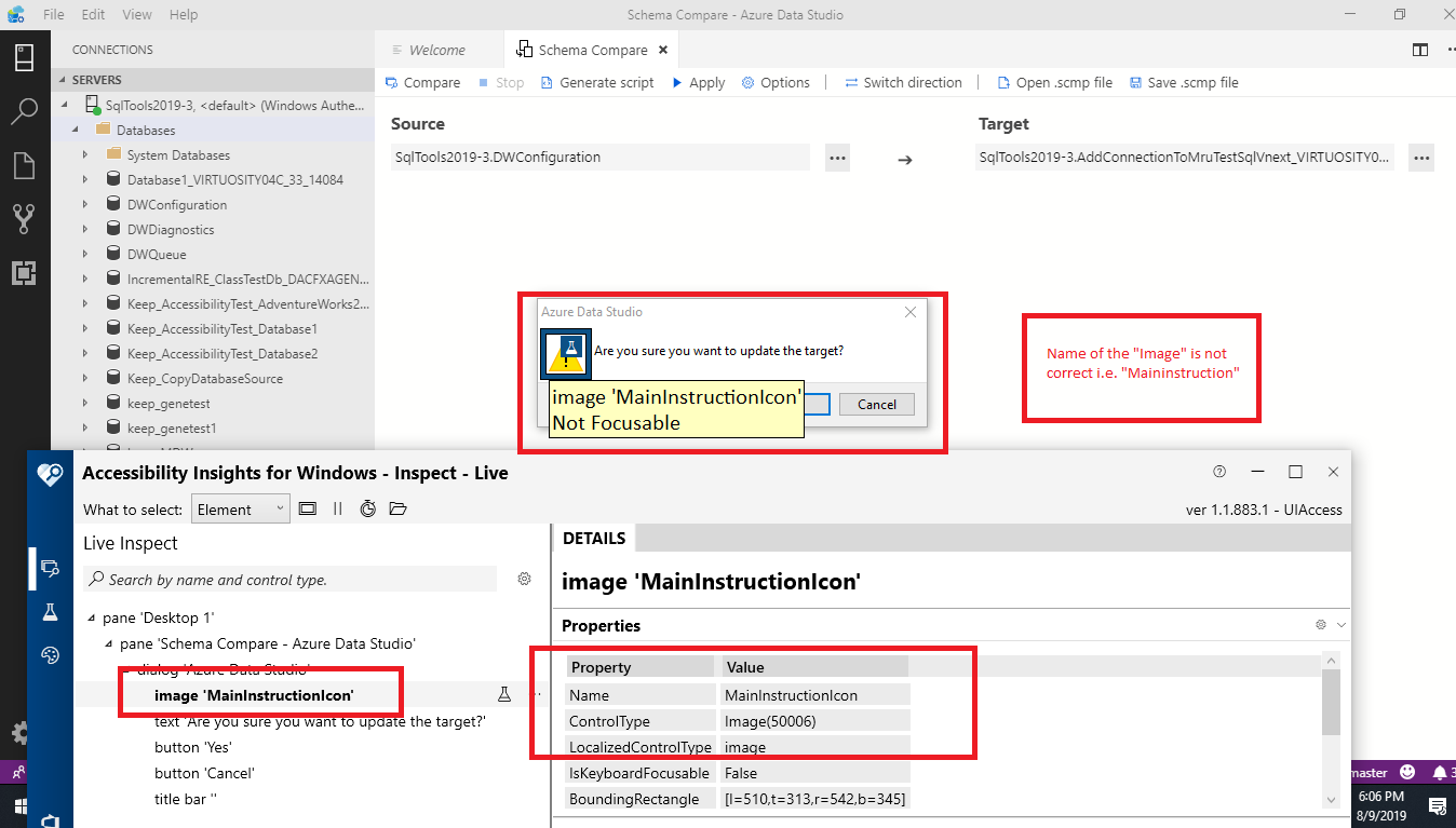 A11y_AzureDataStudio(Schema,Dacpac,Backup)_Update Target pop up_AI4D: Name of the "Image" is not ...