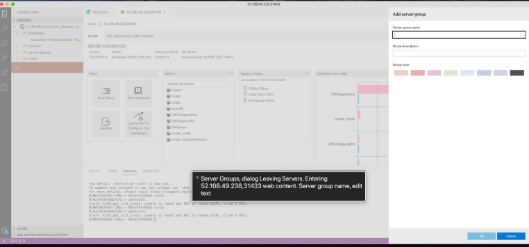 A11y_SQLAzureDataStudio_NewServerGroup_AddServerGroup_ScreenReader:The name of the dialog is not ...