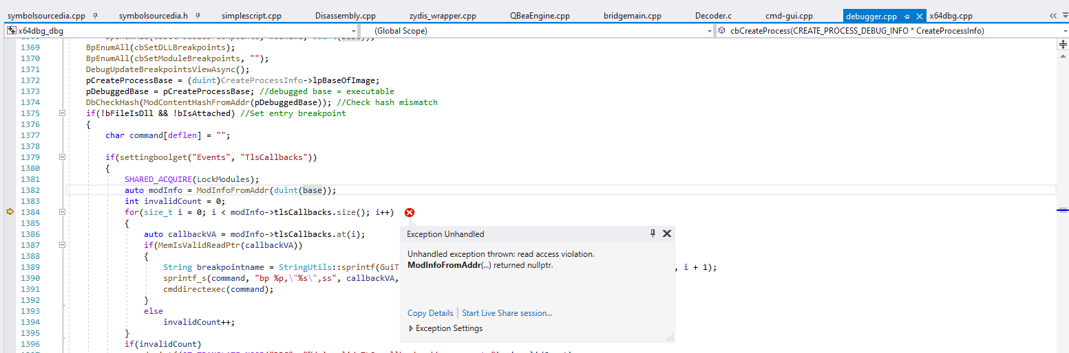 x32dbg crashes when loading specific executable · Issue #2277 · x64dbg ...