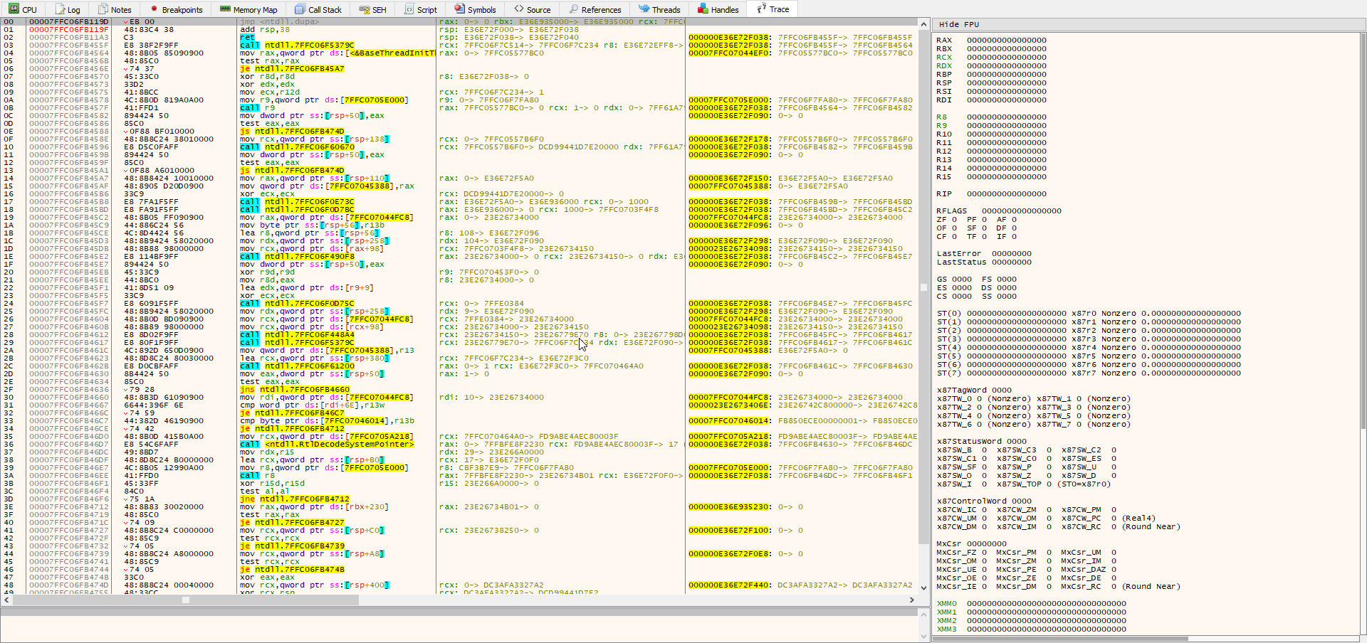 Conditional Tracing — x64dbg documentation
