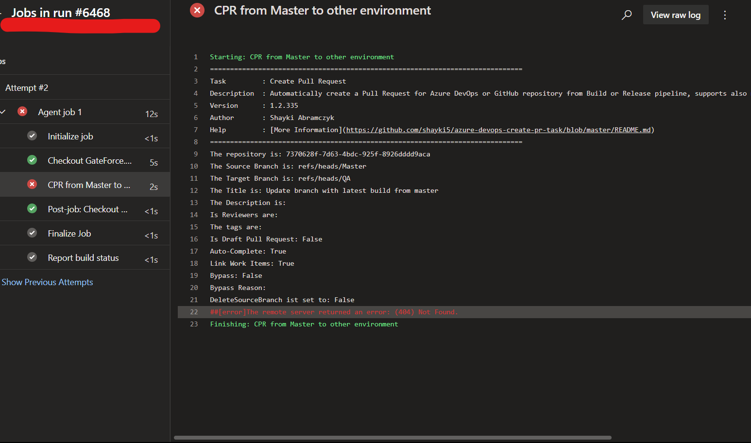 Error (404) Not Found for PR when PR-repo not same as source code · Issue #106 · shayki5/azure ...