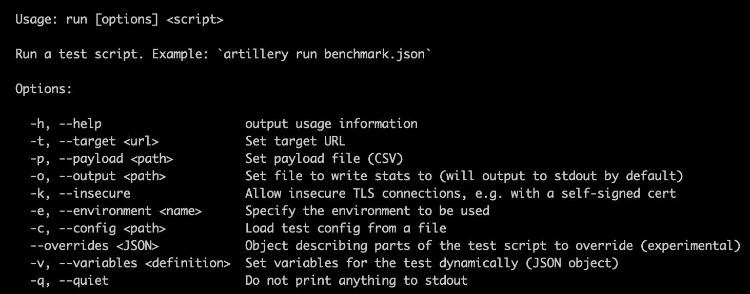 Not able to use overrides with artillery pro · Issue #638 · artilleryio/artillery · GitHub