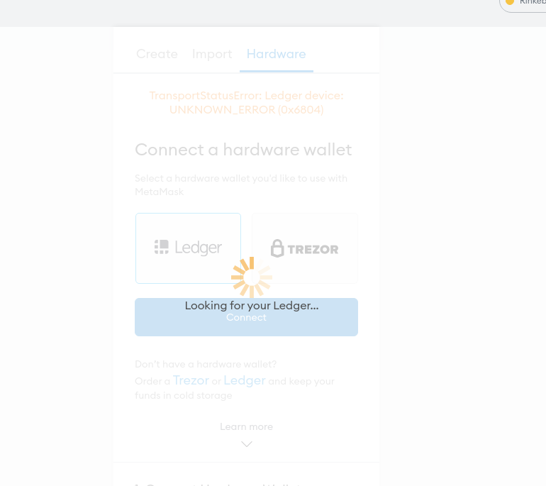 Improve hardware wallet connect loading screen · Issue #10327 ...