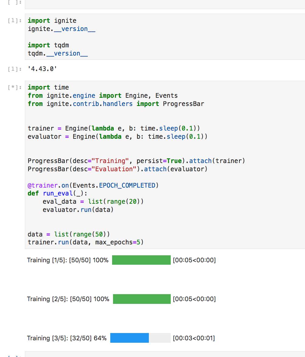 Multiple Progressbars Spamming · Issue 852 · Pytorch Ignite · Github