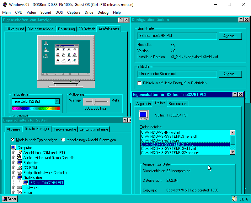 using S3 Trio64 Driver Version 2.02.04 in Win95 messes up True-Color ...