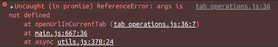 "args is not defined" in tab_operations.js when executing bookmarklet ...